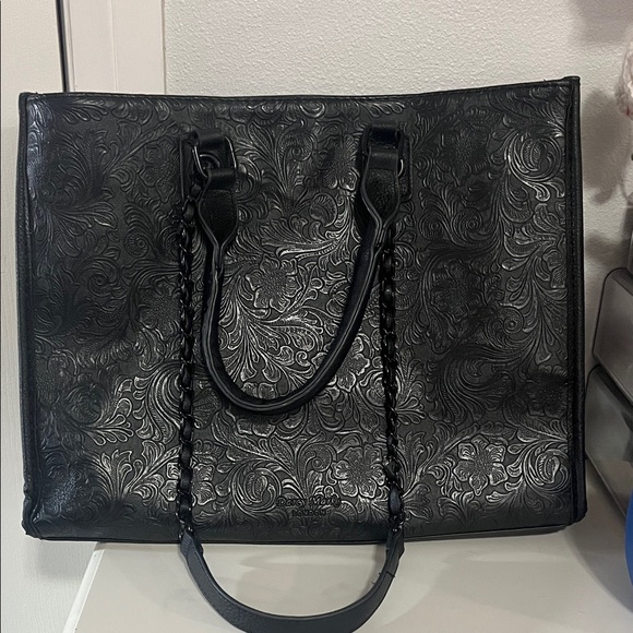 Darcy Marks | Bags | Darcy Marks London Black Embossed Tote Bag | Poshmark